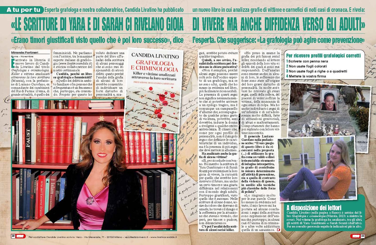 VERO | «LE SCRITTURE DI YARA E DI SARAH CI RIVELANO GIOIA DI VIVERE MA ...